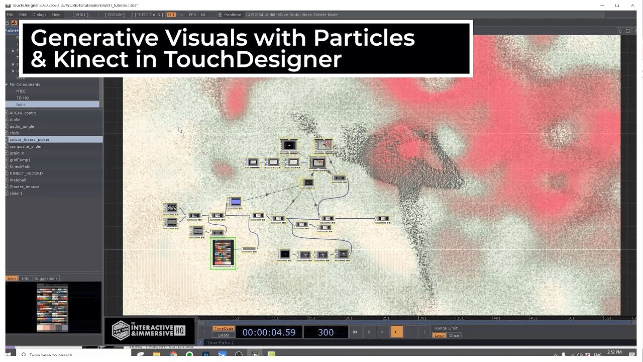 Generative Visuals With Particles Kinect Touchdesigner Tutorial 028