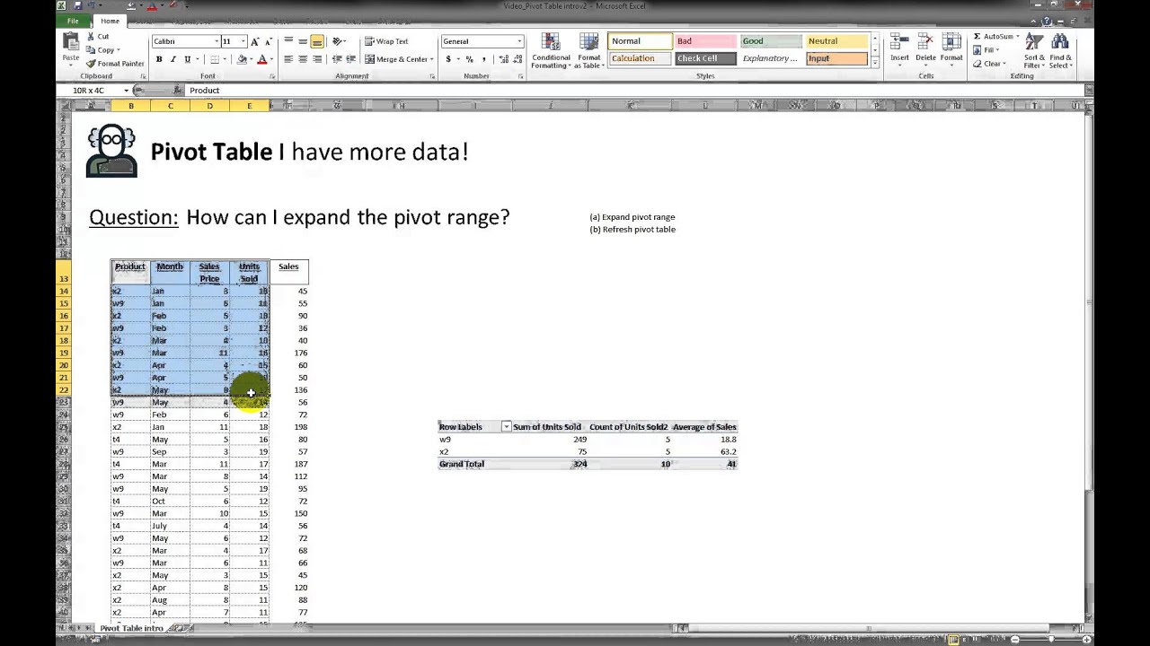 How To Expand Pivot Table Data Range