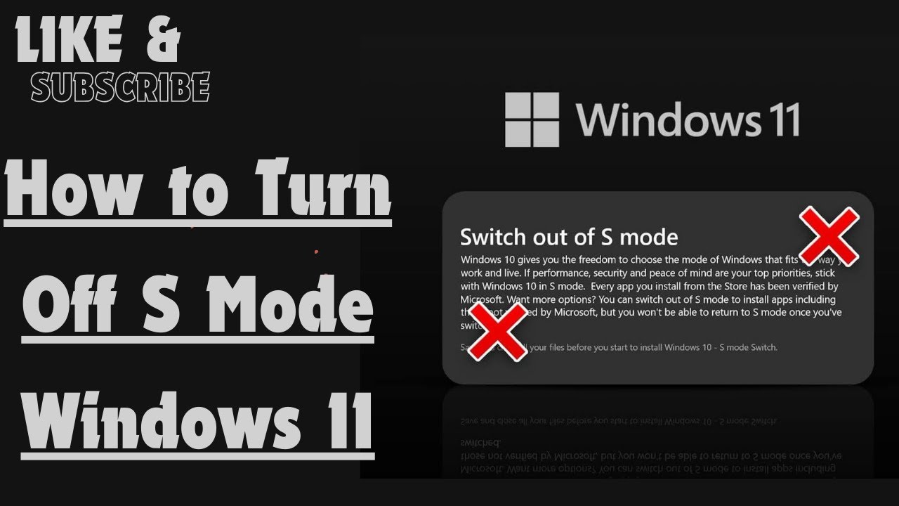 How To Turn Off S Mode Windows 11 Youtube
