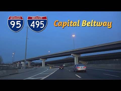 Capital Beltway (Interstates 95/495 Exits 1 to 4) northbound/outer loop ...