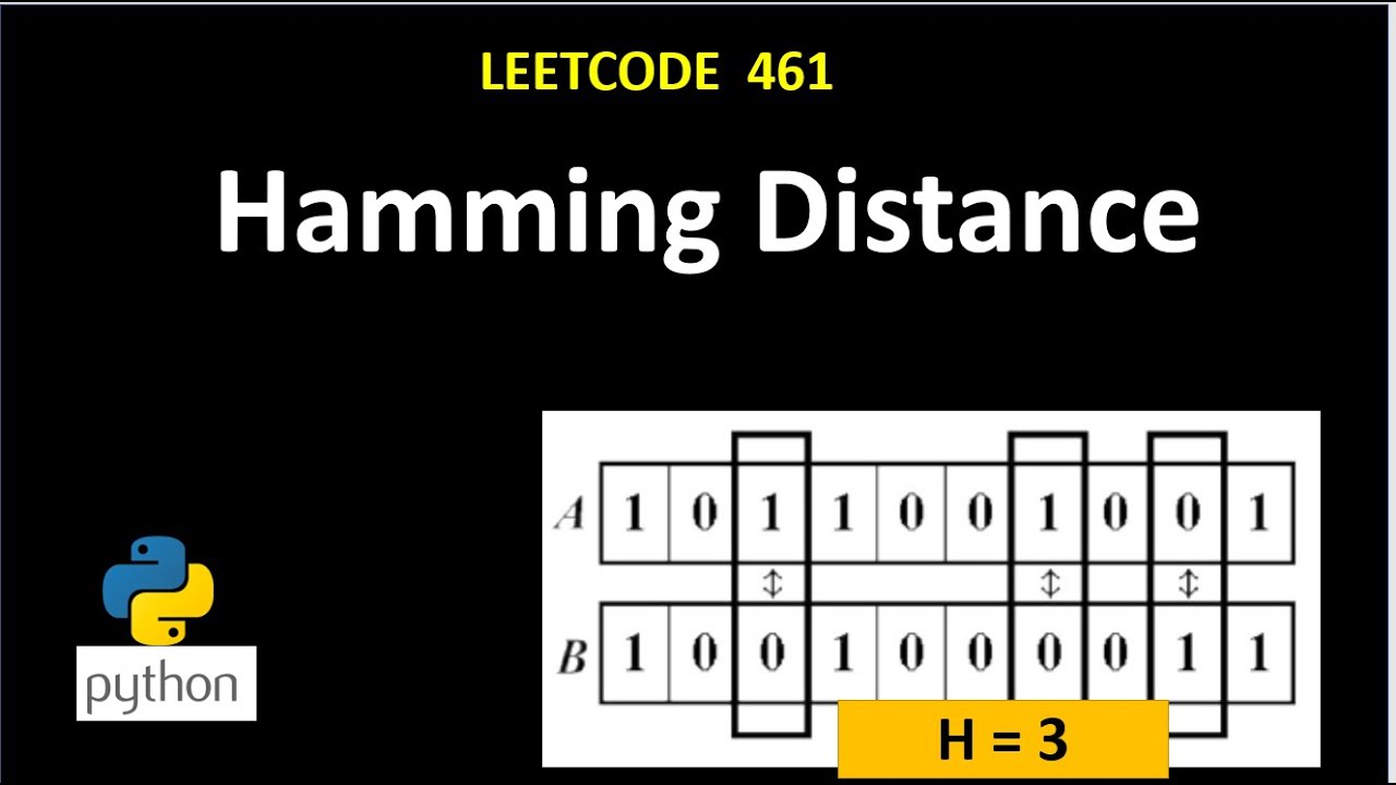 Leetcode 461 Hamming Distance Python Code Youtube