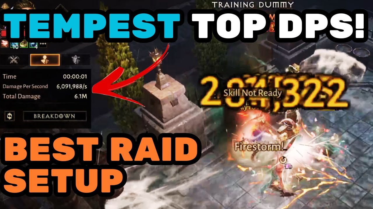 Tempest Best Solo Dps Build Raids Gauntlet Setup Diablo Immortal