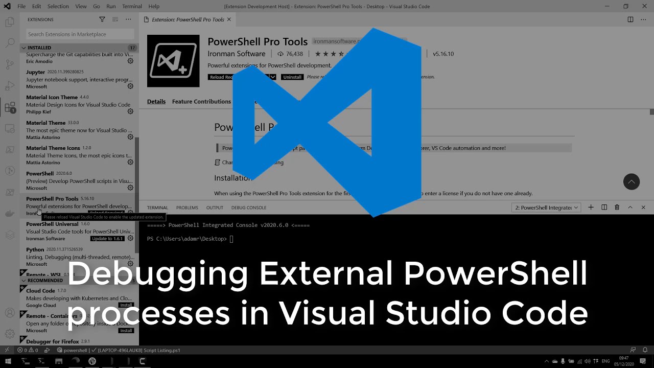 Debugging External Powershell Processes In Visual Studio Code Youtube