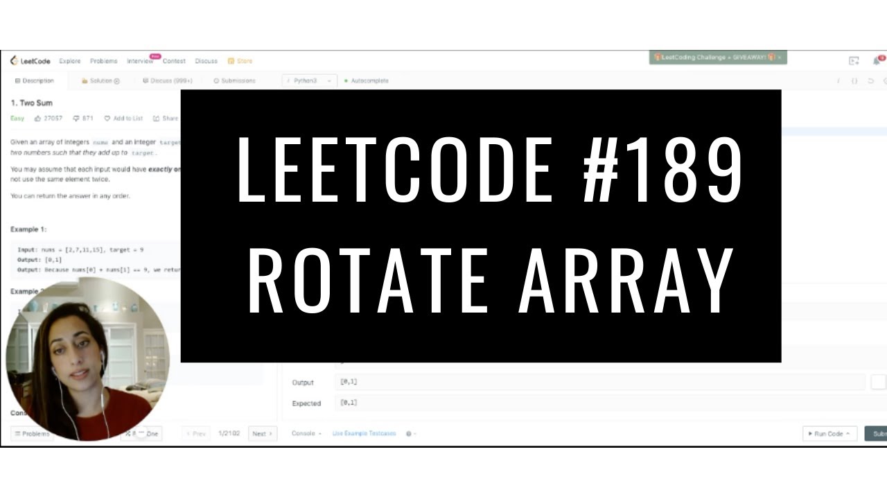 Rotate Array Problem Leetcode 189 Python Youtube