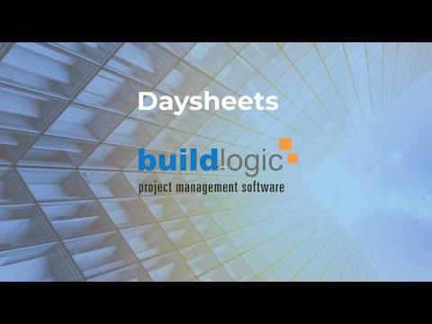 Buildlogic Daysheets Youtube