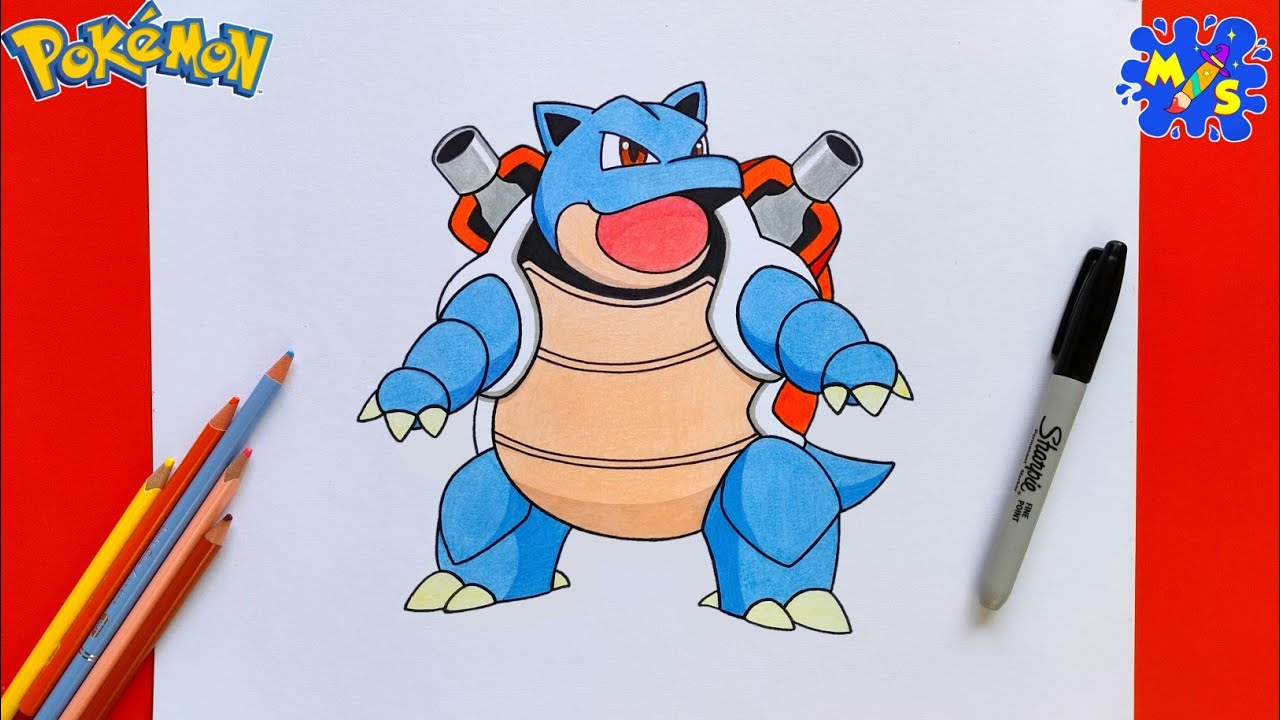 Pokemon Drawing How To Draw Blastoise From Pokemon Step By Step