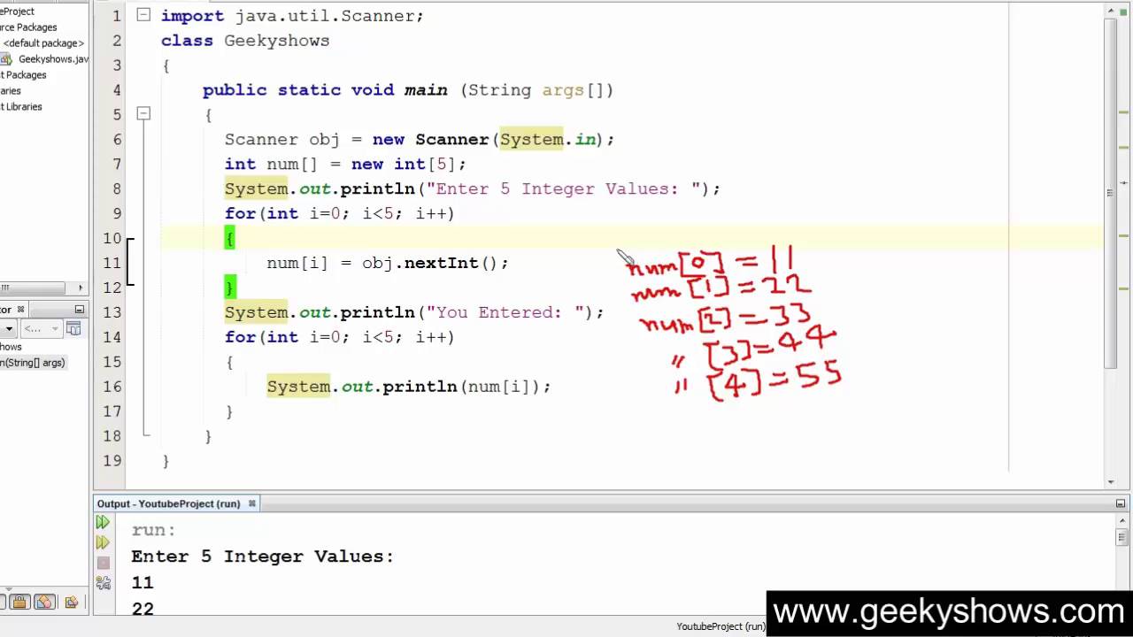 69 Getting Input From User In One D Array Java Programming Hindi