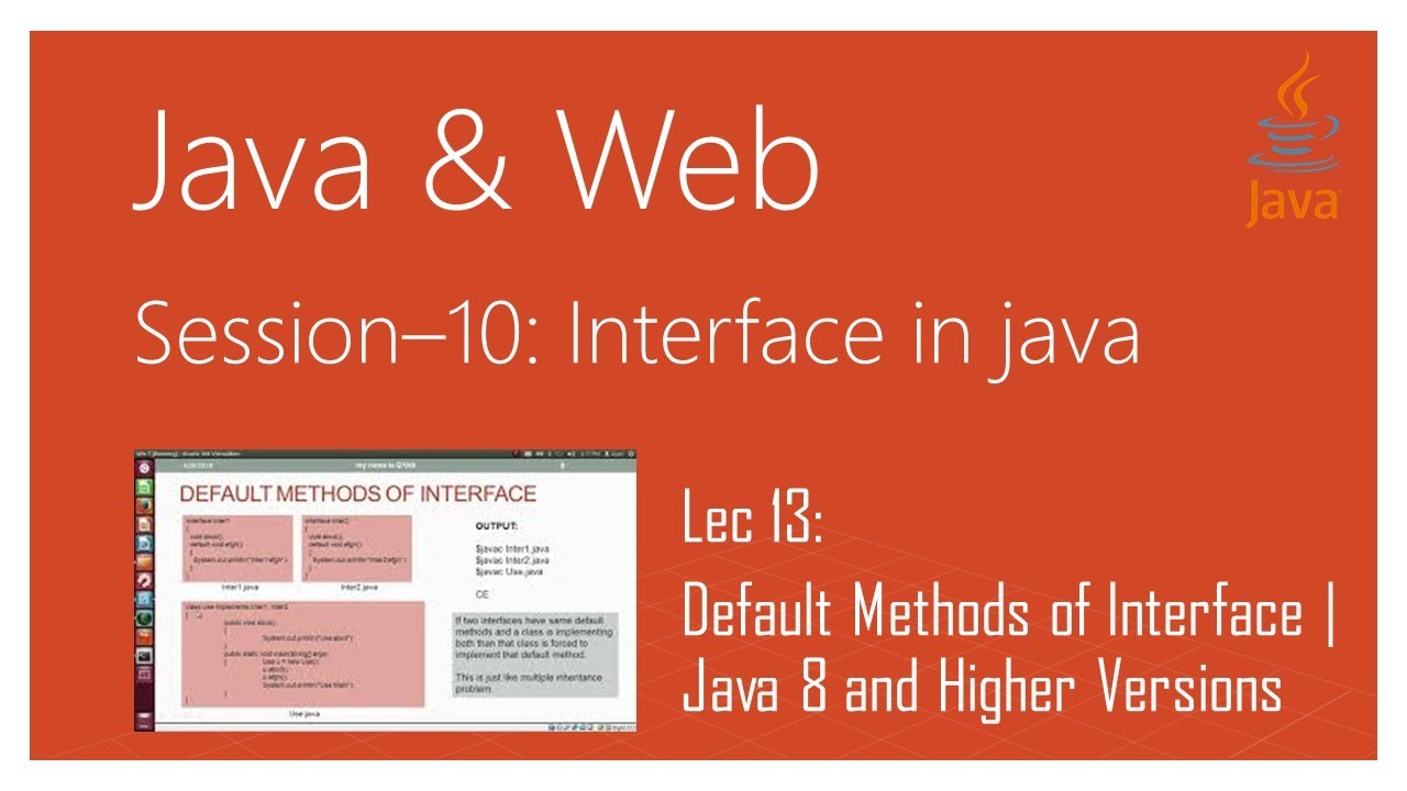 Interface In Java 13 Default Methods Of Interface Java 8 And
