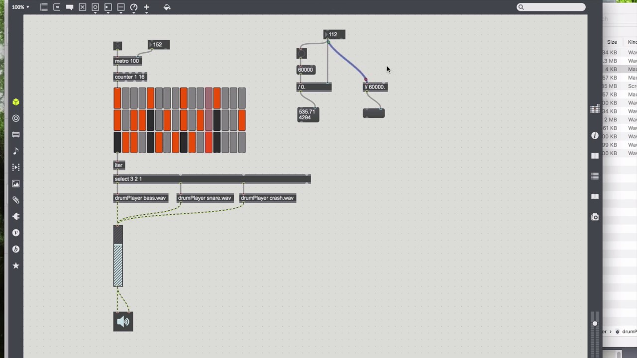 Max 7 Tutorials 7 3 Basic Drum Sequencer Converting Bpm To Ms Youtube