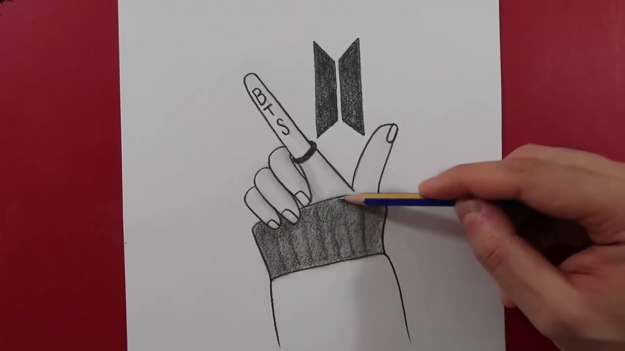 How To Draw Bts Band Logo Drawing Using Mandala Art Step By Step ...