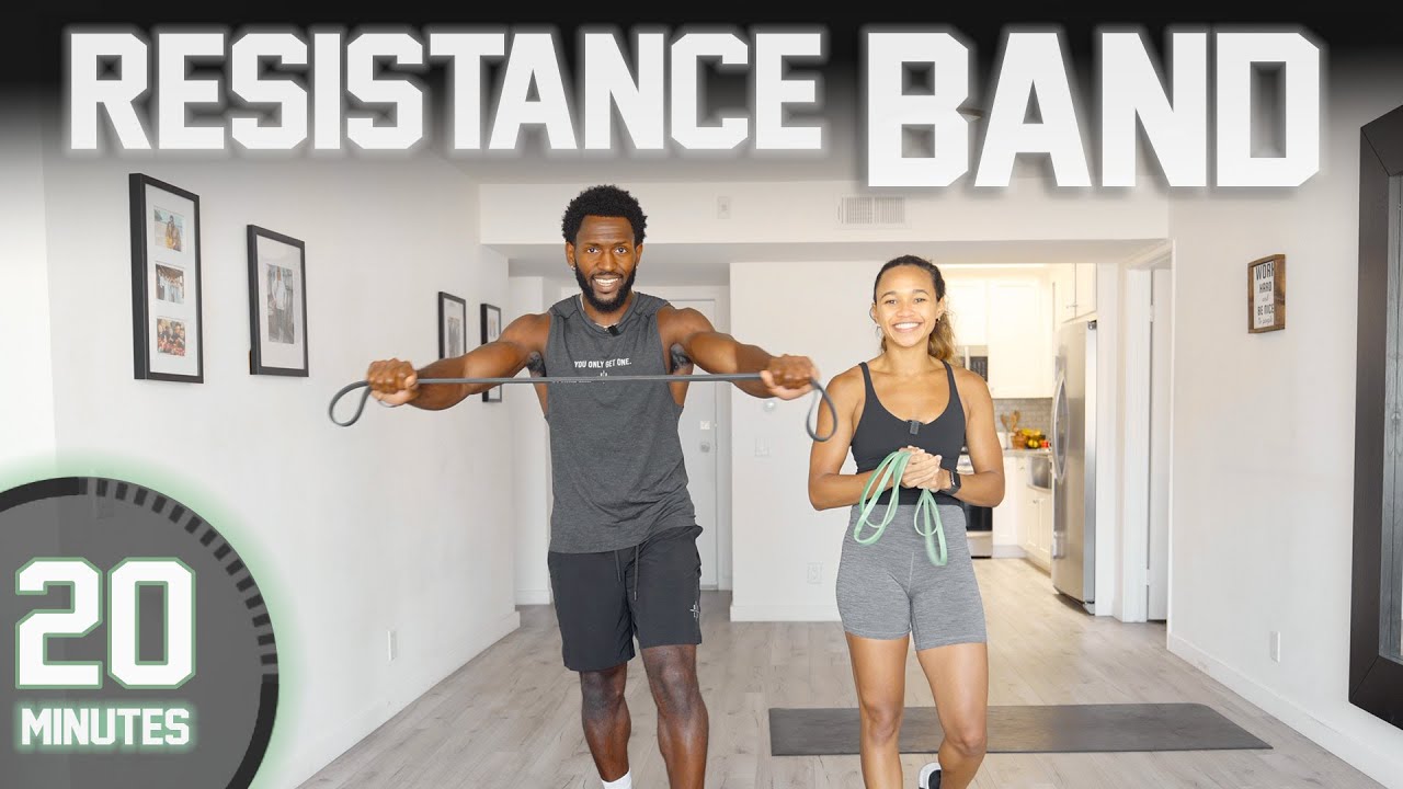 20 Minute Full Body Resistance Band Workout Strength Training Youtube