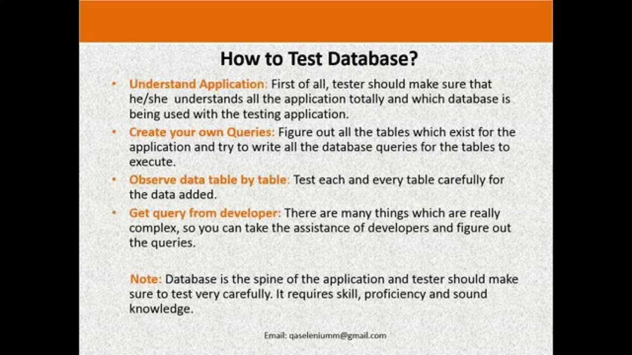 Database Testing Concepts Youtube