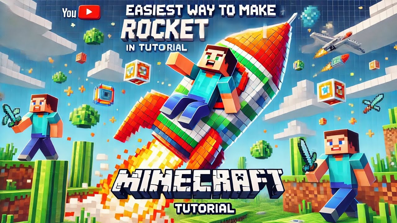 1 17 Minecraft Rocket Tutorial Easiest Way To Make Rocket In