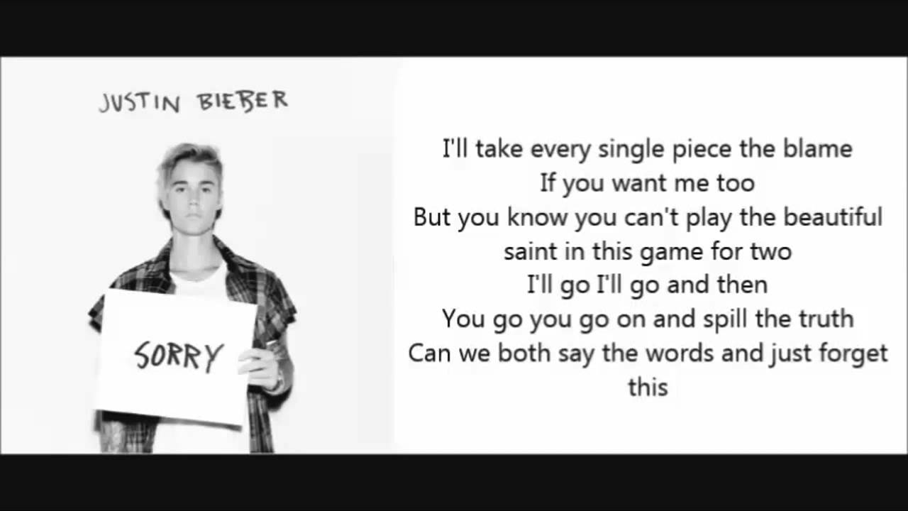 Justin Bieber Sorry Lyrics Video Official Youtube