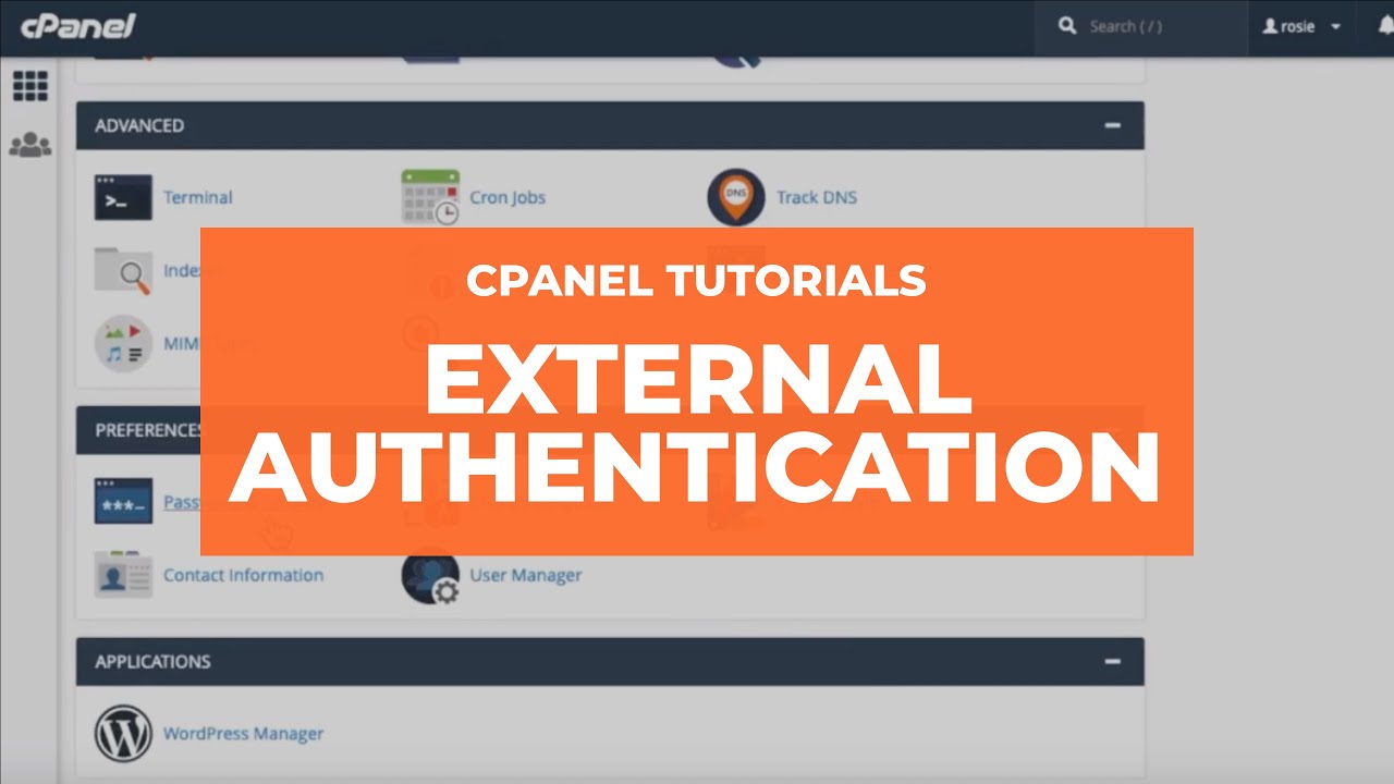 Cpanel Tutorials External Authentication Youtube