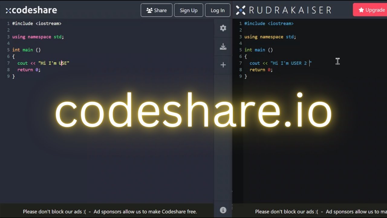 Share Your Code Live Codeshare Io Youtube