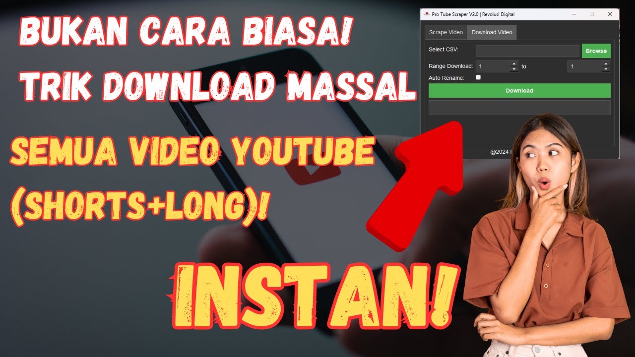 Cara Download Semua Video Youtube Shorts Long 1 Channel Sekaligus