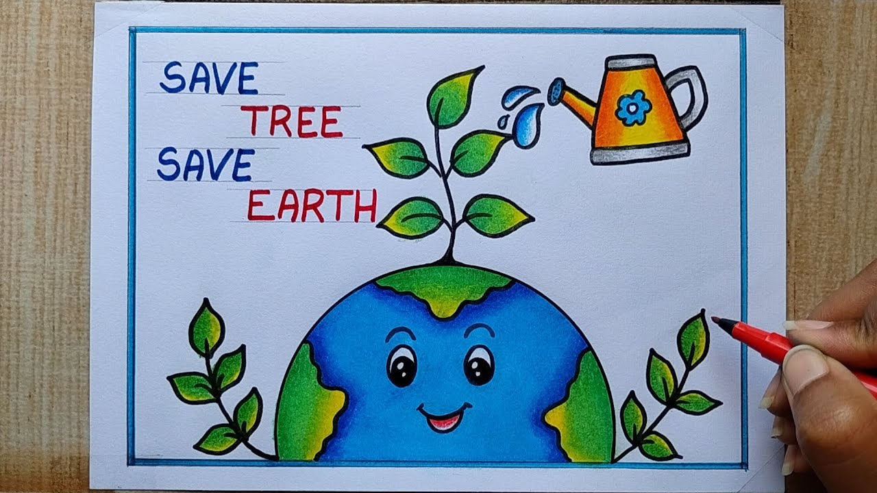 World Earth Day Drawing World Earth Day Poster Drawing Easy Steps