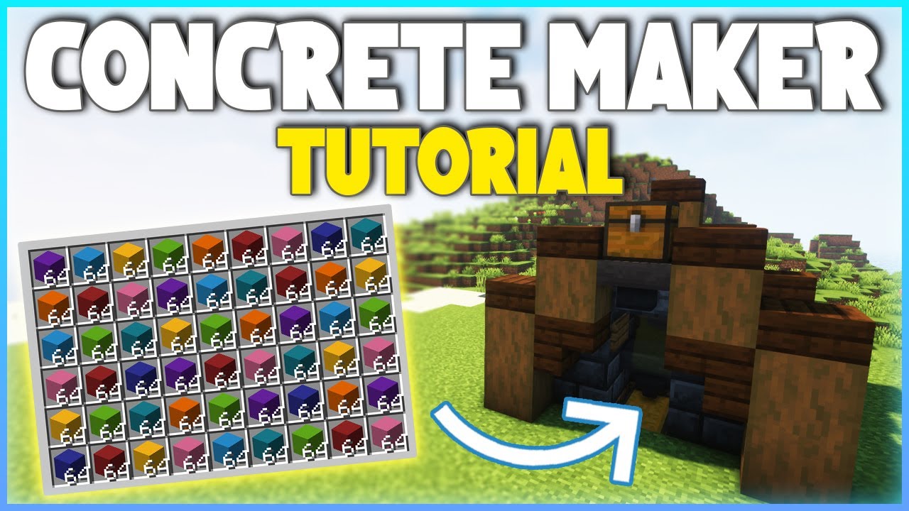 Minecraft Easy Concrete Maker Tutorial 1 20 10 500 Concrete P H