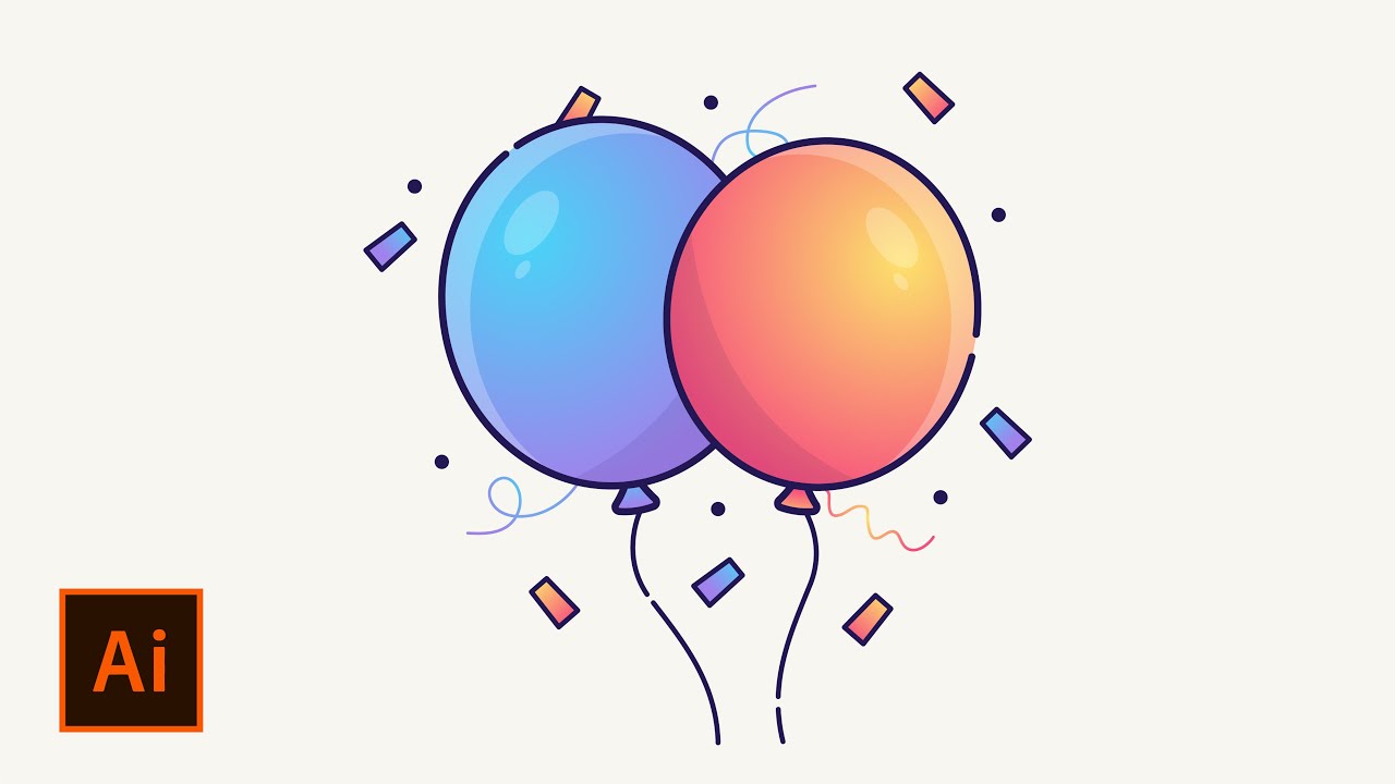 Easy And Simple Balloon Flat Vector Adobe Illustrator Tutorial Youtube