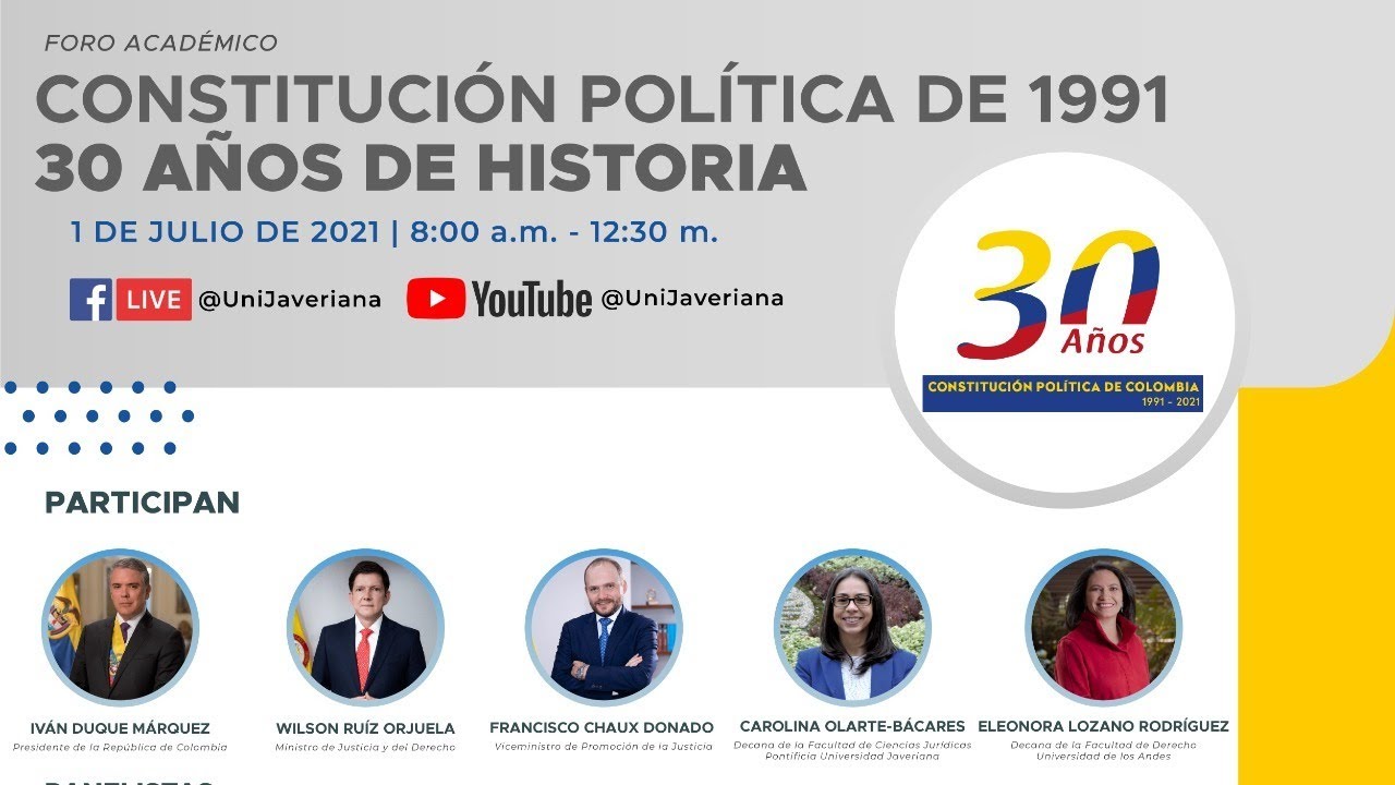 Constitución Política De 1991 30 Años De Historia Youtube