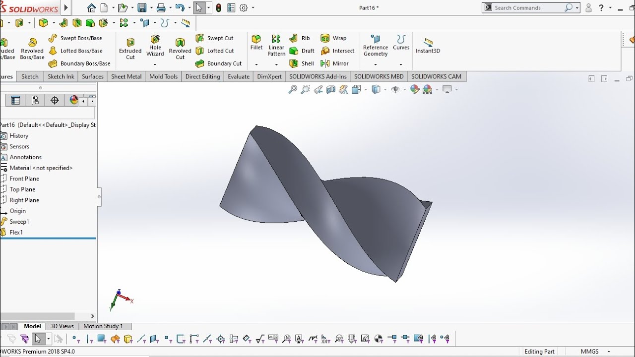 How To Use The Flex Command In Solid Works Create The Twisted Objects