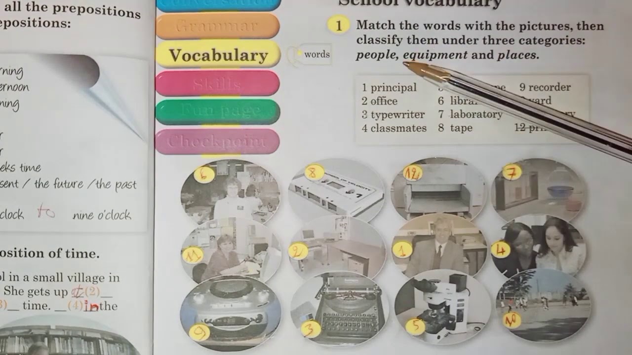 Outlook Book Unit 2 School Vocabulary Youtube