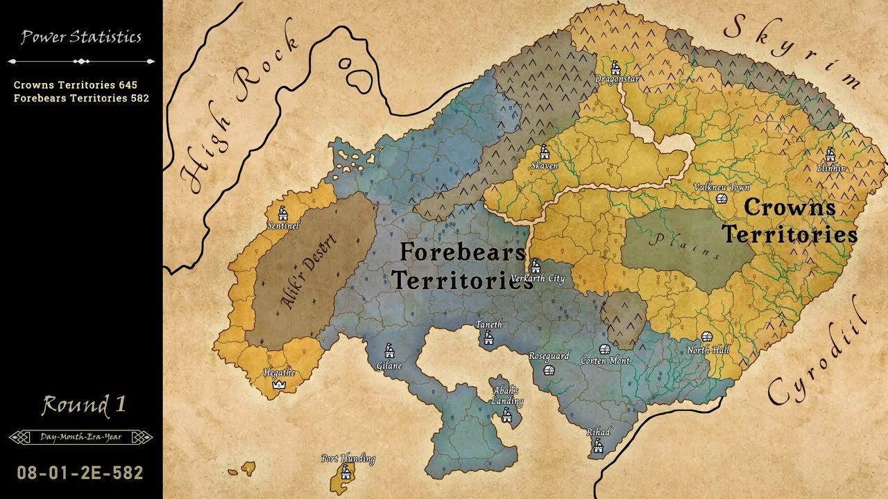 Crowns Vs Forebears 3 Round War In Hammerfell Fantasy Map Simulator