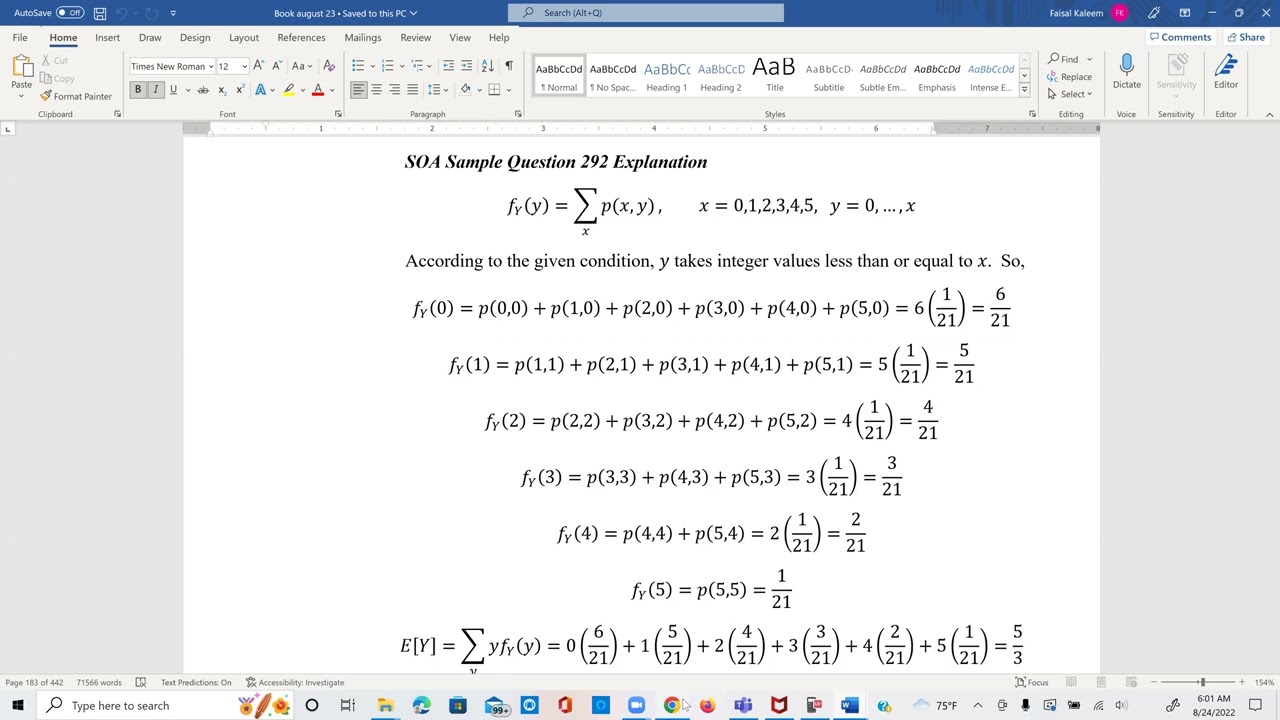 Actuarial Soa Exam P Sample Question 292 Solution Youtube