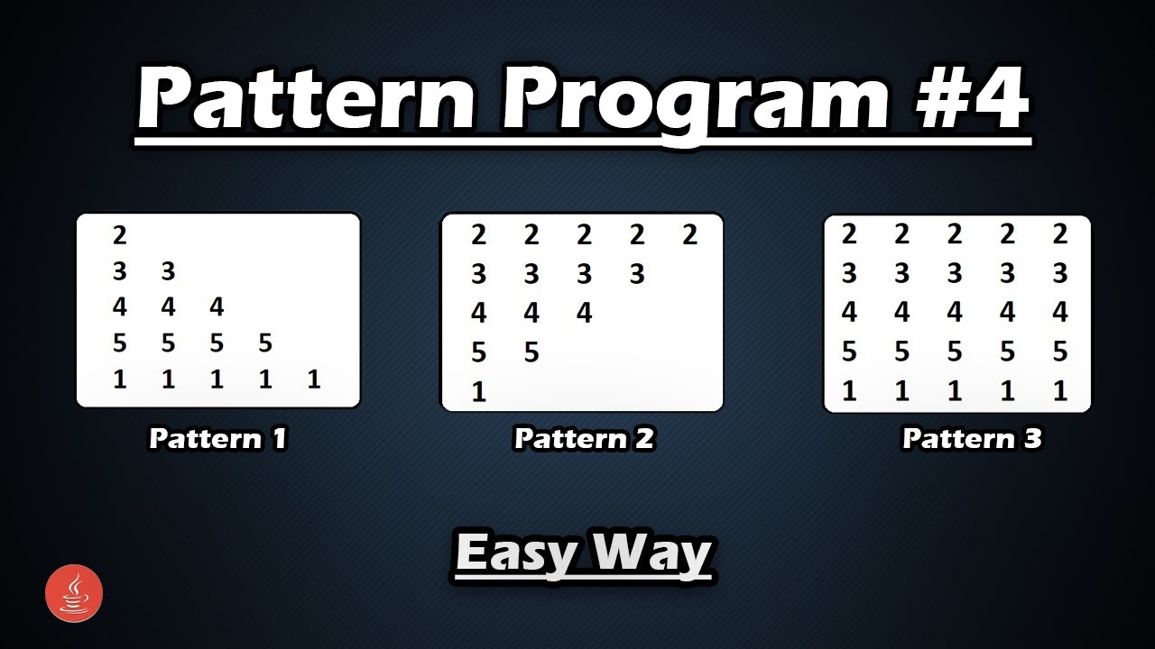 Pattern Program 4 Number Pattern Programs In Java Bluejcode