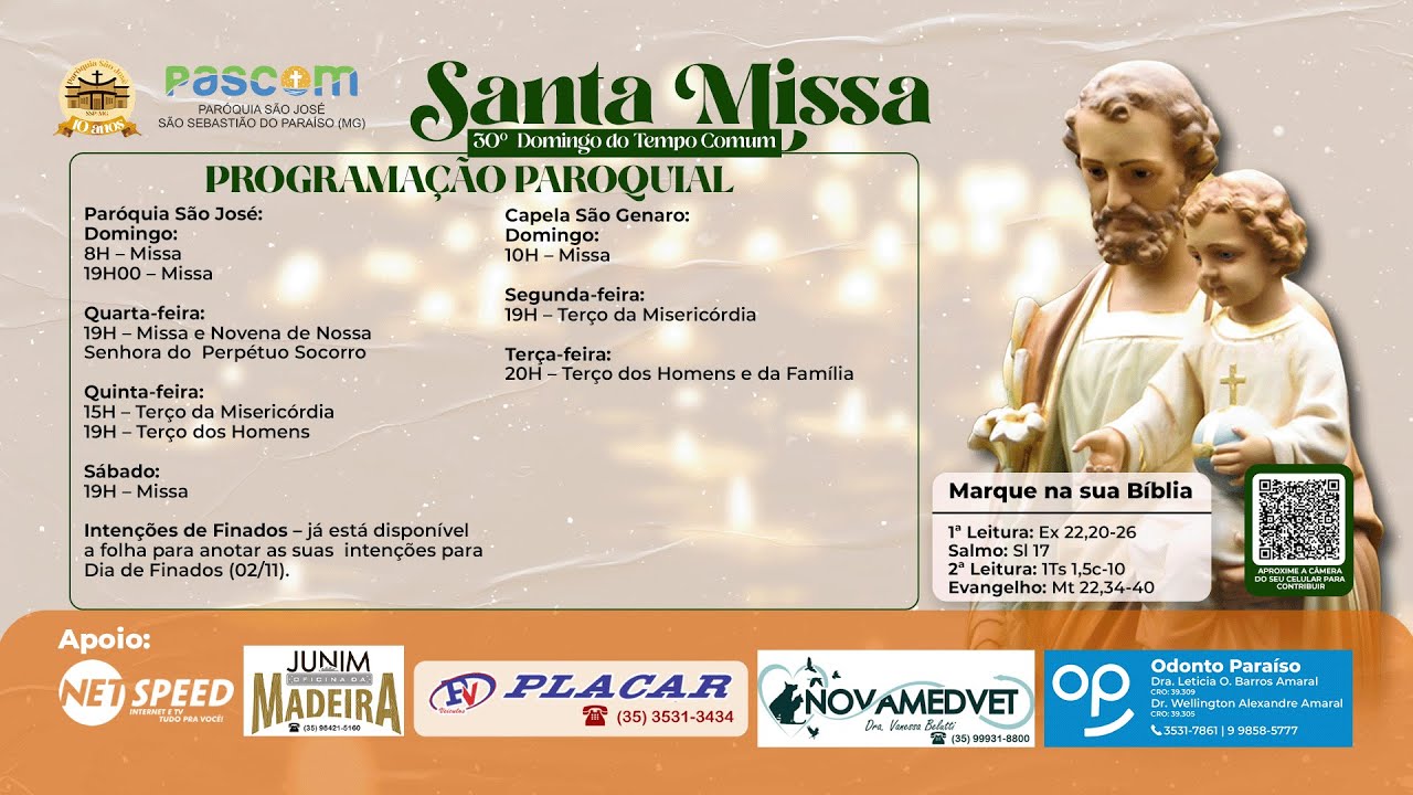 Santa Missa 30 Domingo Do Tempo Comum Youtube