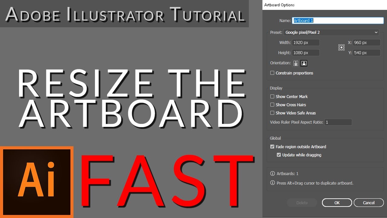 How To Resize Artboards In Illustrator Fast Tutorial Youtube