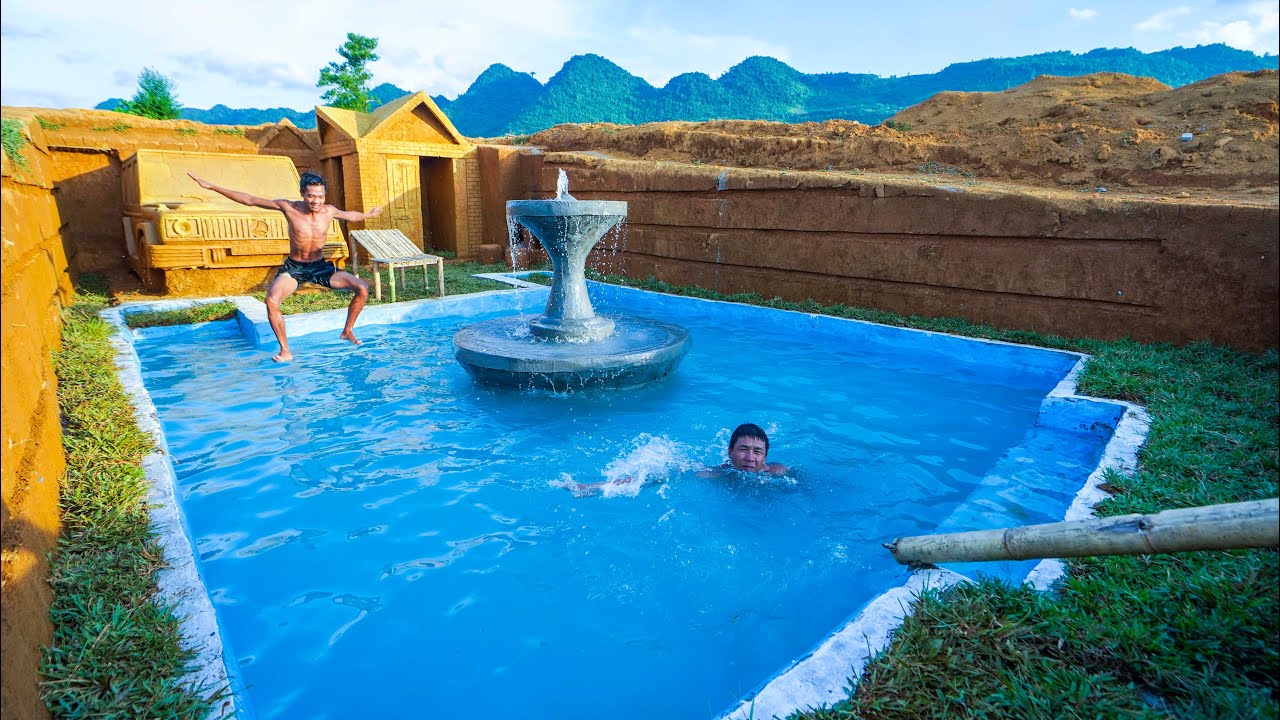 Build Million Dollar Underground Swimming Pool With Underground Houses