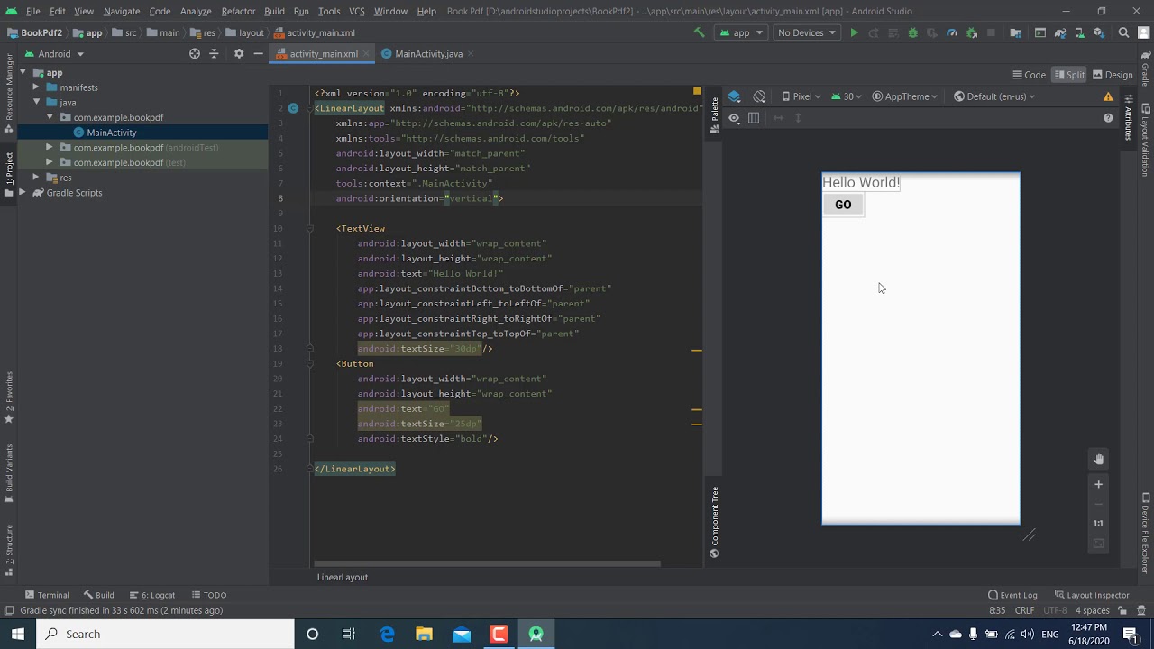 Android Studio Java Button Activity Youtube