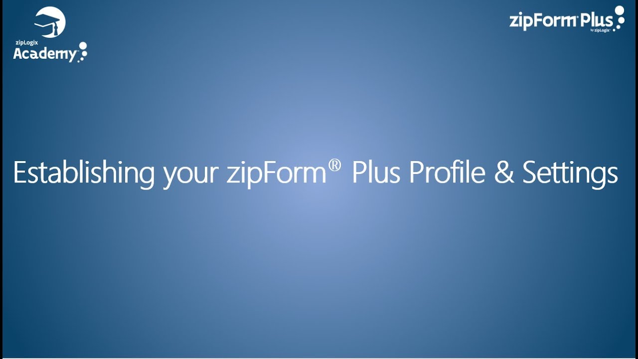 Establishing Profile Settings In Zipform Plus Youtube