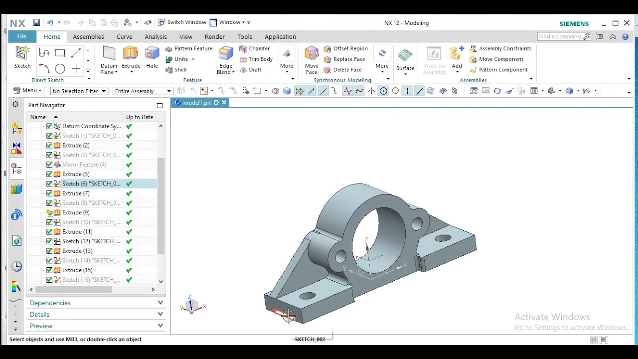 Basic Siemens Nx Tutorial 1 Youtube