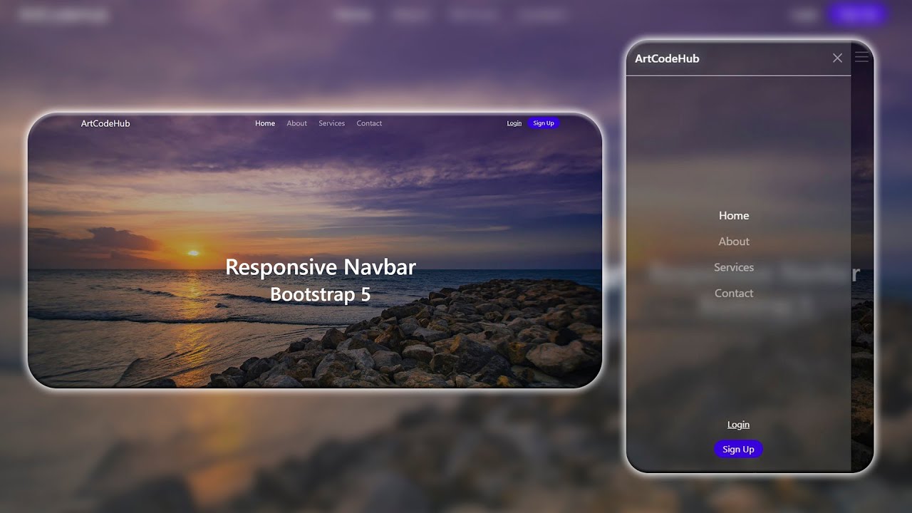 How To Make Responsive Navbar With Bootstrap 5 Youtube