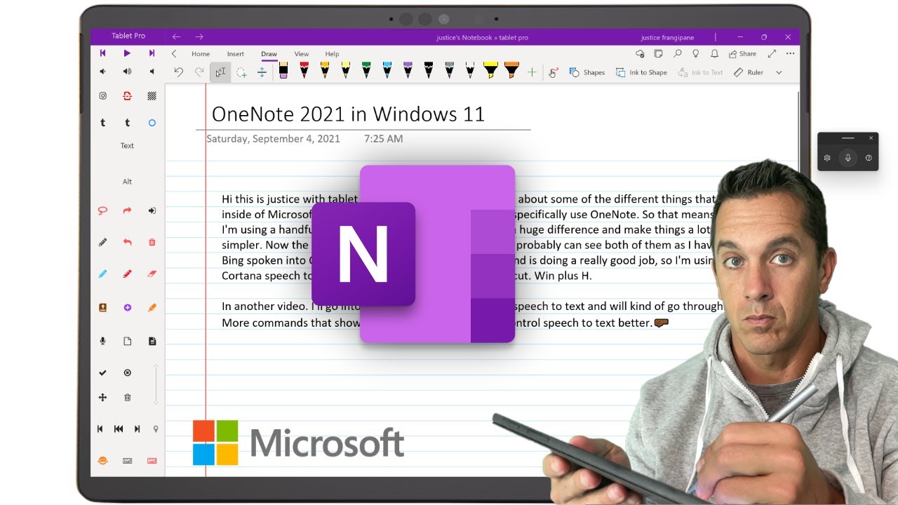 Tablet Pro On Onenote In Windows 11 With A Stylus On A Microsoft
