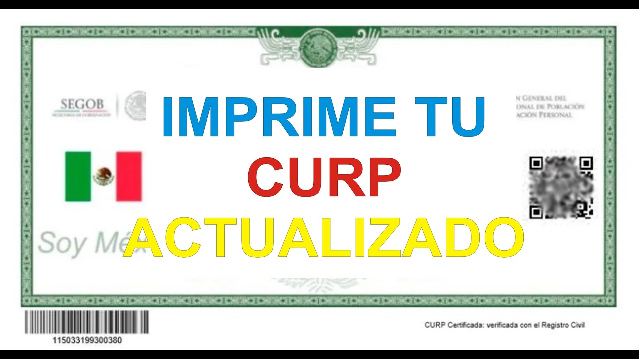 Imprimir Curp Actualizado Fácil Y Rápido Youtube