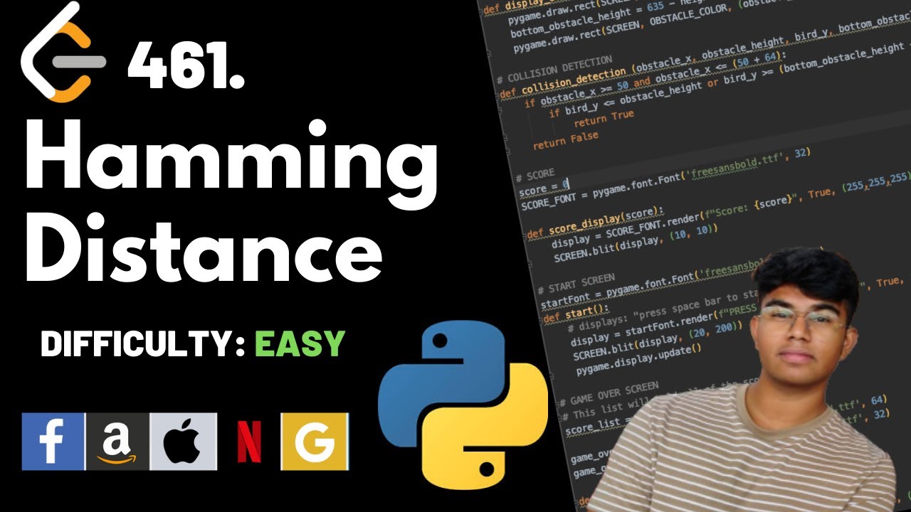 Hamming Distance Leet Code 461 Theory Explained Python Code