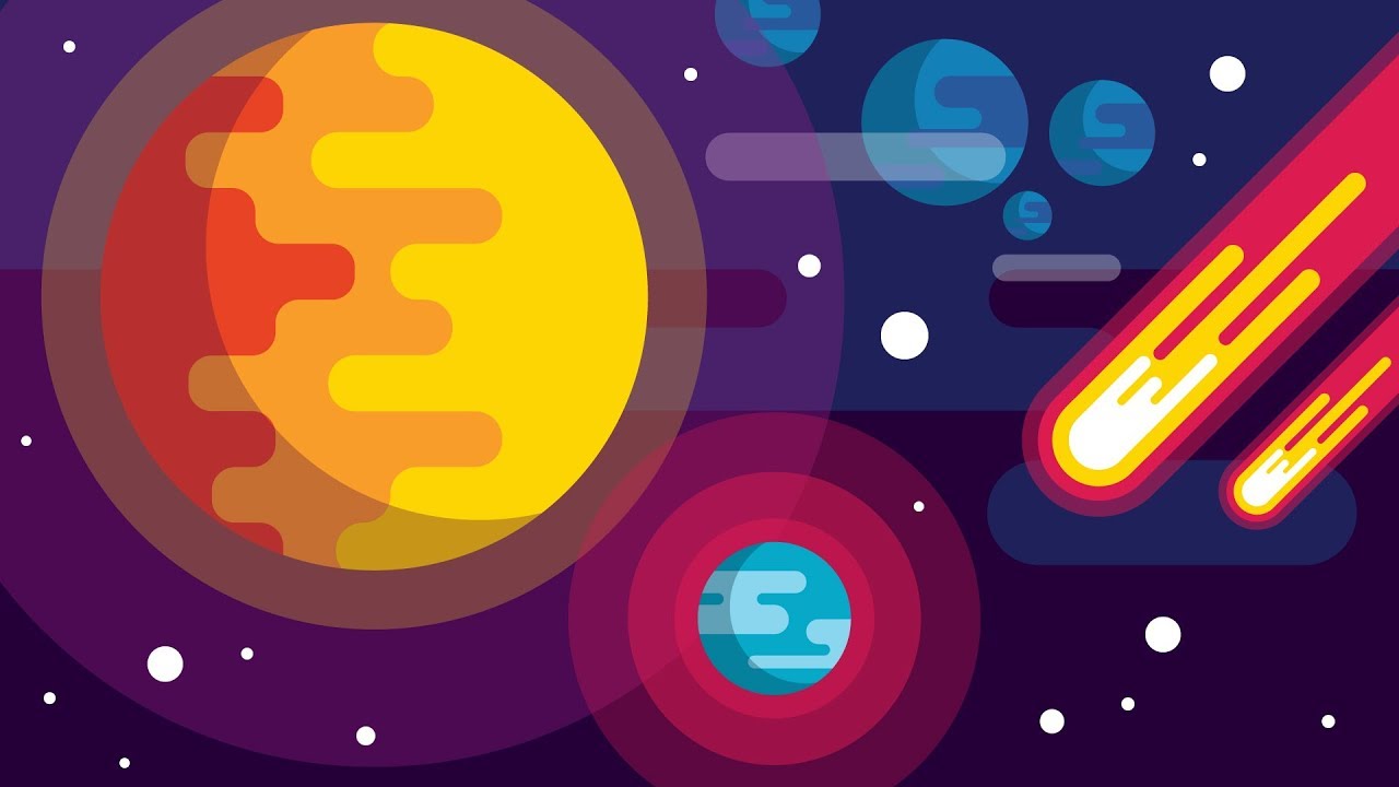 How To Draw A Space Background Flat Design Adobe Illustrator