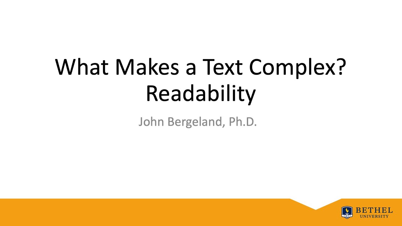 Text Complexity Readability Youtube
