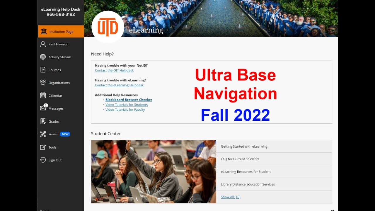 Ultra Base Navigation Coming To Elearning Fall 2022 Youtube