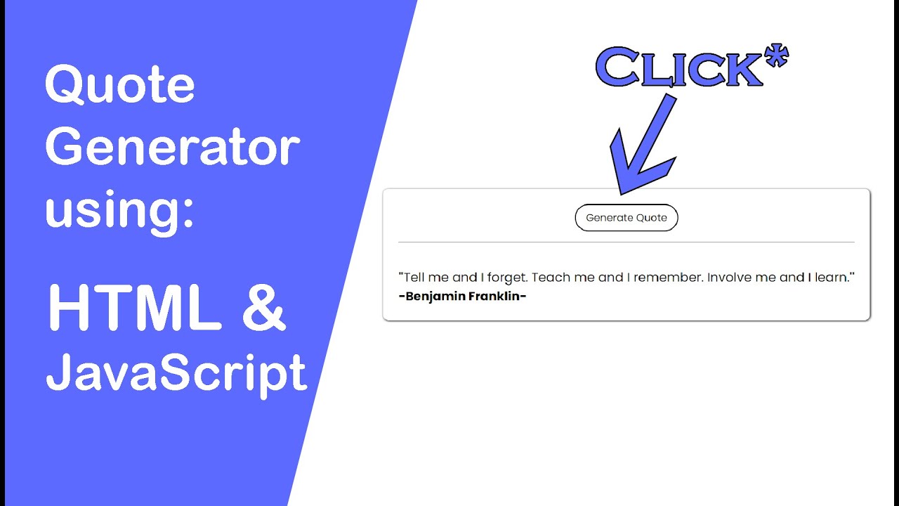 Make A Simple Quote Generator Using Html Css And Javascript Js