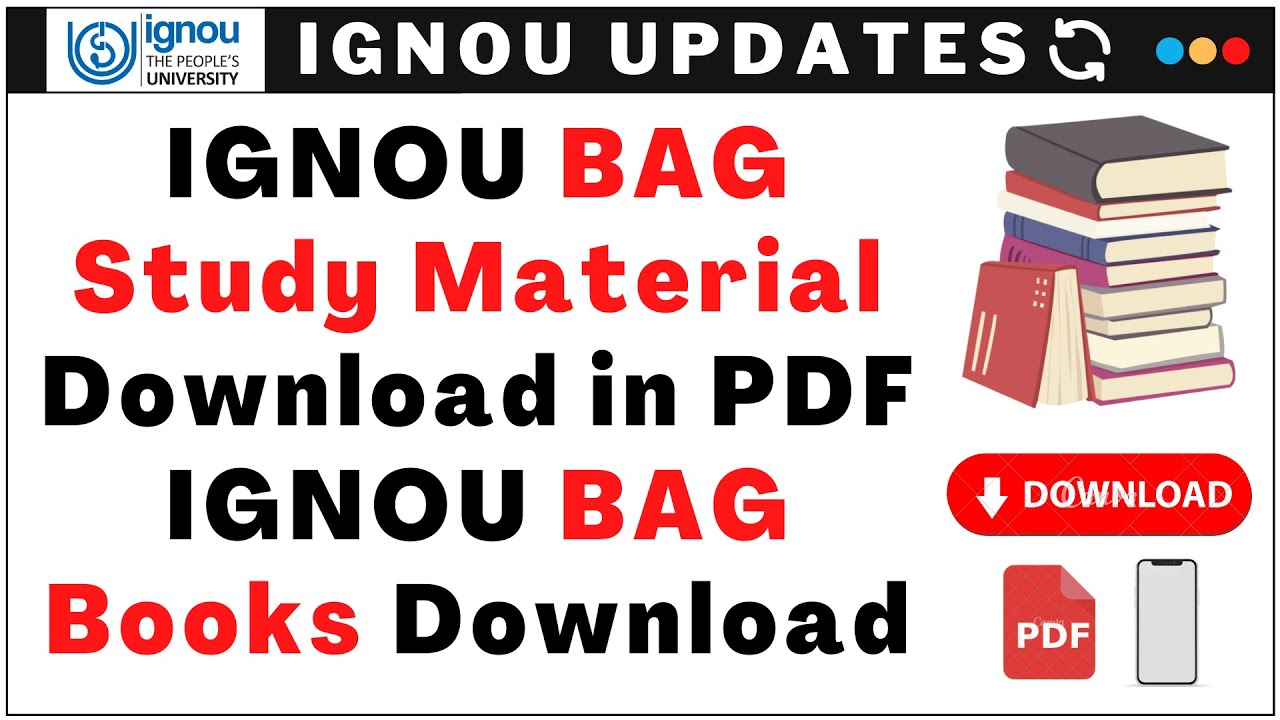 Ignou Bag Study Material Download 2023 In Pdf Ignou Bag Books Download