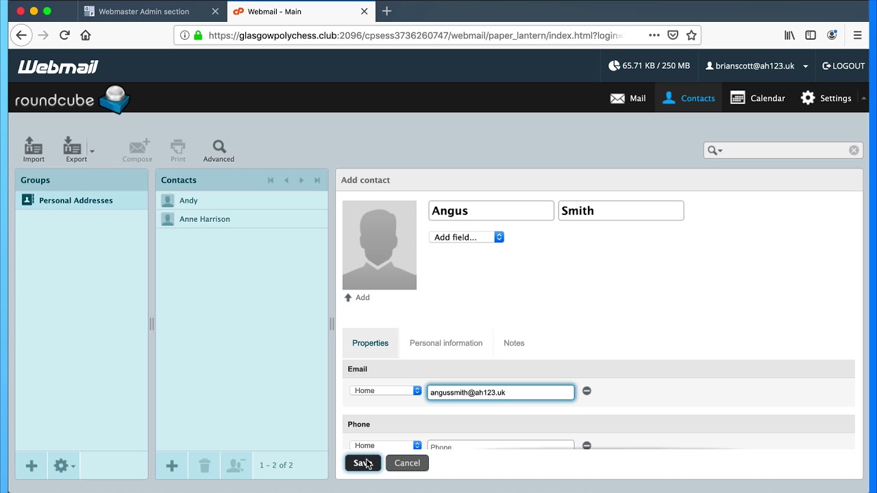 Using Roundcube Webmail It Services