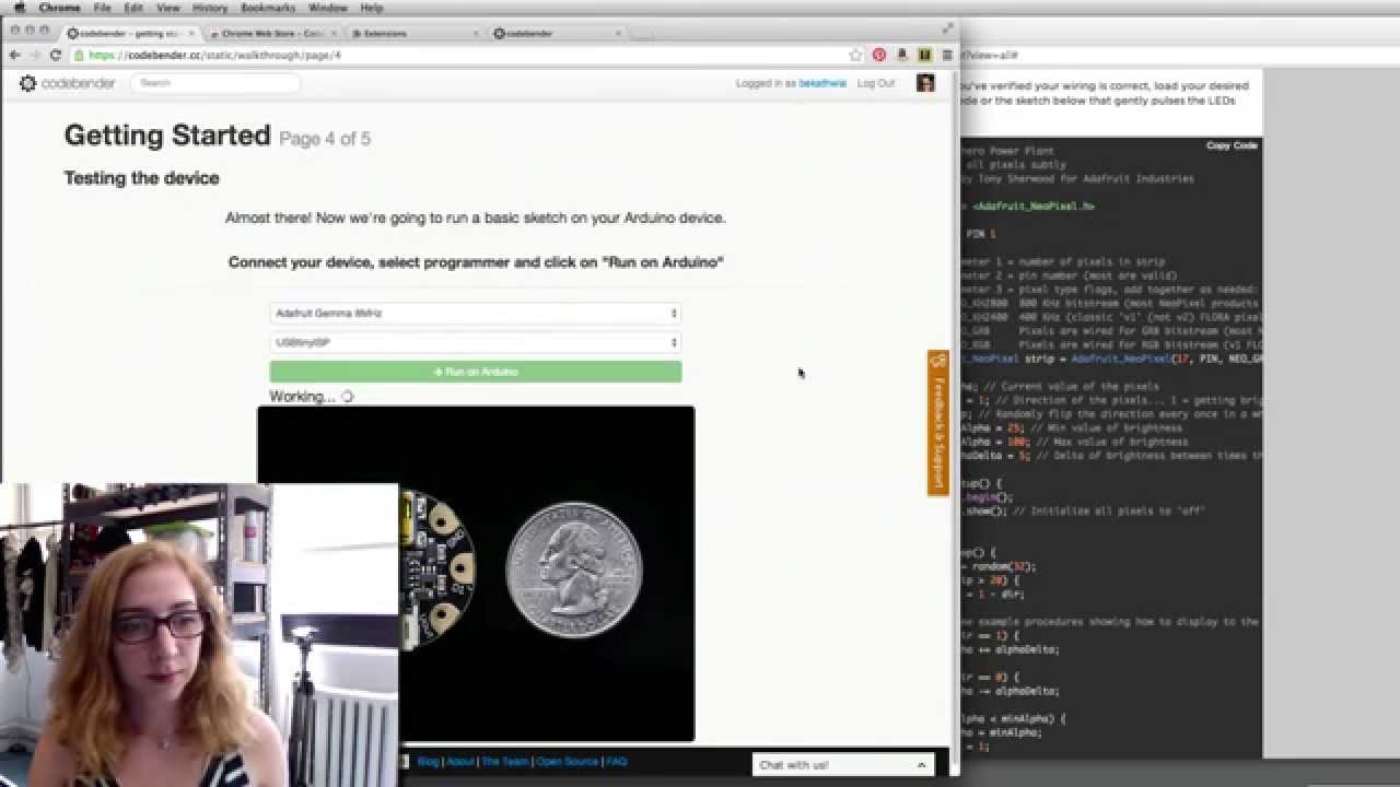 Codebender For Programming Gemma And Flora Youtube