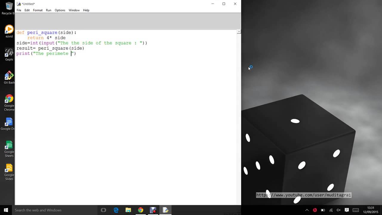 Python Programming Perimeter Of Square Youtube