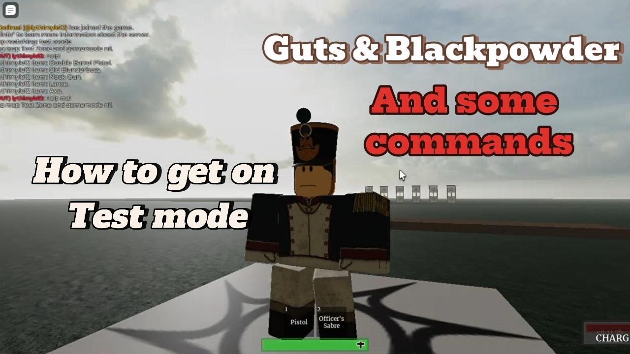 How To Get On Test Map And Some Commands In Roblox Guts Blackpowder