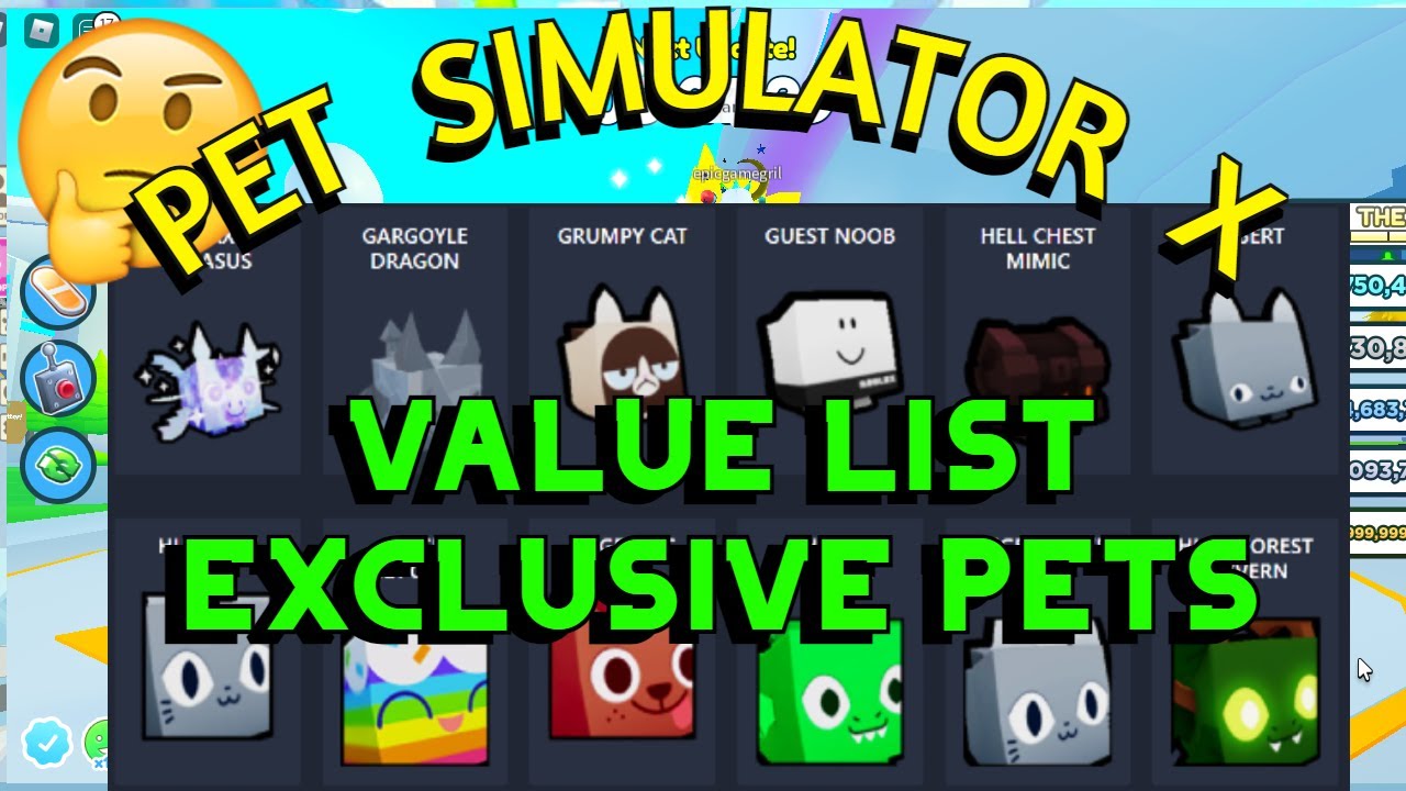 Pet Simulator X Value List All Pets Latest 55 Off